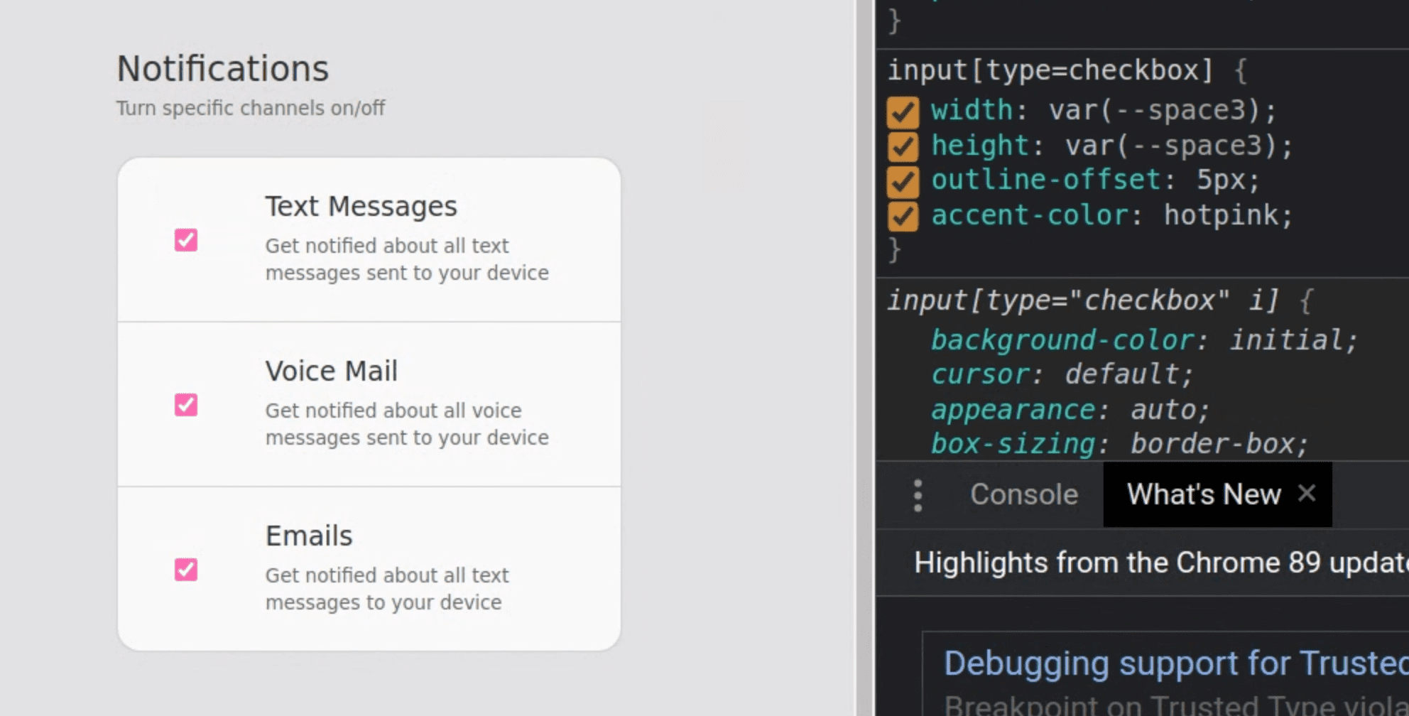 Building a Settings component | Articles | web.dev