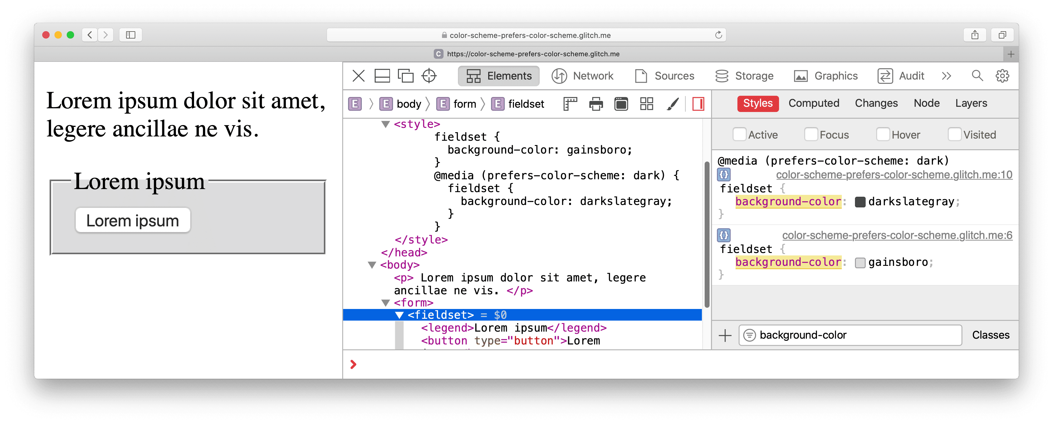 Improved dark mode default styling with the color-scheme CSS property ...